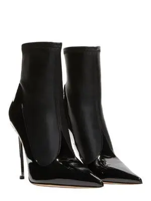 Casadei Superblade Pointed Toe High Heel Boots - Black