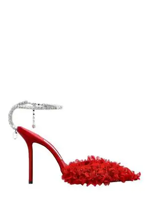 JIMMY CHOO Saeda Pointed-toe Pumps With Crystal Embellishments - Red