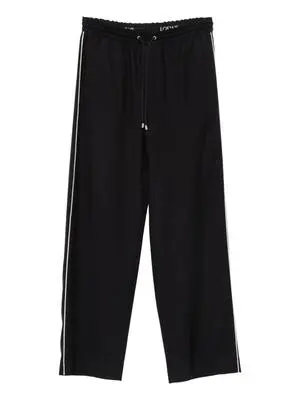 Loewe Drawstring Wool Trousers With Embroidered Rearrangement Pattern - Blue