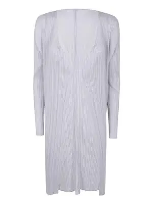 PLEATS PLEASE BY ISSEY MIYAKE Pleated Cardigan-coat - Light Gray
