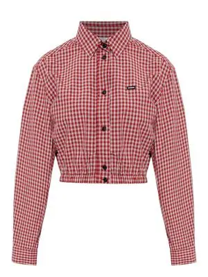 Vetements Vetements Checked Cropped Shirt Red