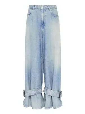 J.W.ANDERSON Jw Anderson Buckled Cuff Denim Jeans - Light Blue
