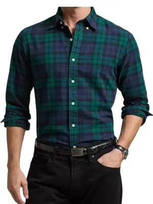 Polo Ralph Lauren Plaid Brushed Buttoned Oxford Shirt - Black