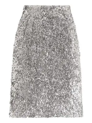 Dolce & Gabbana Sequined Midi Skirt - Silver