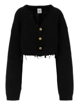 Vetements V-neck Knit Cardigan - Black