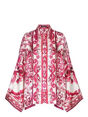 DOLCE & GABBANA Dolce & Gabbana Majolica Print Batwing Sleeve Shirt