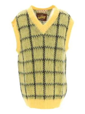 Marni Sleeveless Plaid V-neck Jumper - Nude