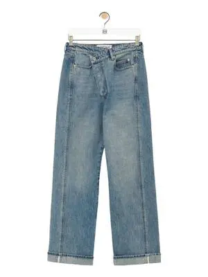 Loewe Deconstructed Logo-patch Jeans - Blue