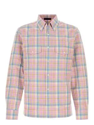 Prada Long-sleeved Checked Shirt - Snow Pink