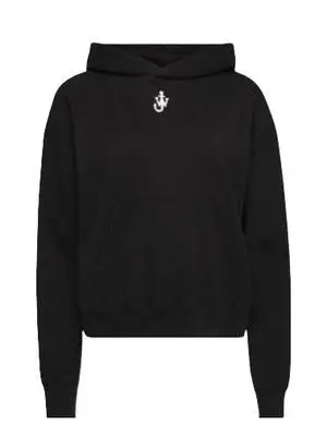 J.W.ANDERSON Jw Anderson Anchor Logo Cropped Hoodie - Black