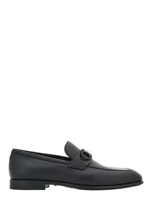 FERRAGAMO Gancini Buckle Slip-on Loafers - Black