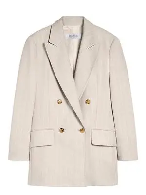MAX MARA Max Mara Gerla Double-Breasted Linen Blazer