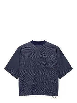 Giorgio Armani Micro Dot Short Sleeve Sweater - Black