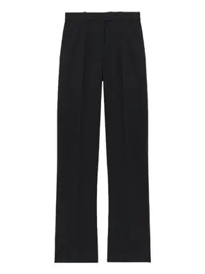 Alexander McQueen Gabardine Tailored Trousers With Flared Hem - Black