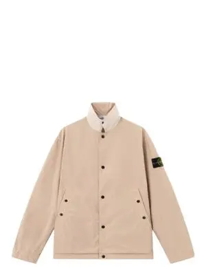 Stone Island Logo Patch Stand Collar Jacket - Desert