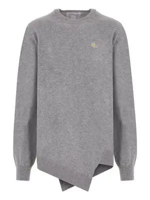 Comme Des Garçons X Lacoste Asymmetrical Round Neck Sweater - Grey