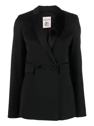 SEMICOUTURE Semicouture Double-Breasted Blazer With Satin Lapels
