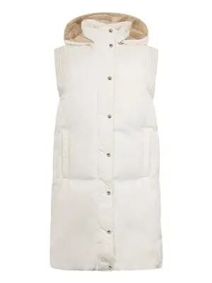 Peserico Hooded Padded Down Gilet - White