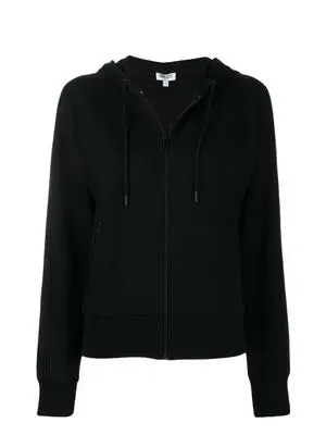 Kenzo Logo Print Zipped Hoodie - Black