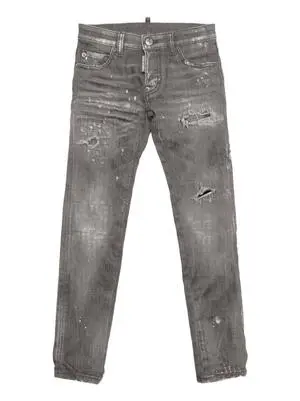 Dsquared2 Denim Pants With Logo Detail - Gray