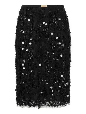 GUCCI Gucci Embellished Sequin Lace Skirt