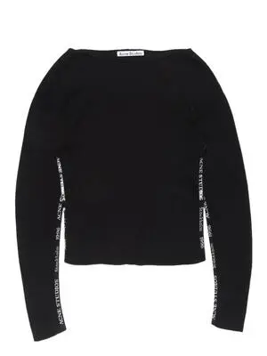 Acne Studios Ribbed Logo Tape Sweater - Black