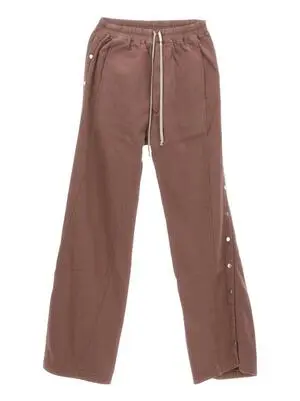Rick Owens Drawstring Waist Relaxed Fit Trousers With Snap Button Detailing - Brown