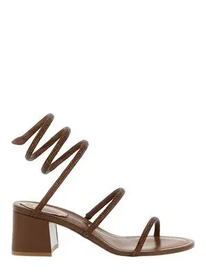 Rene Caovilla Embellished Spiral Sandals - Brown