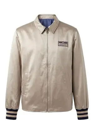 Gucci Lapel Casual Zip Up Jacket - White