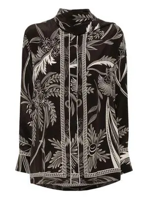 F.R.S FOR RESTLESS SLEEPERS Botanical Print Shirt - Black