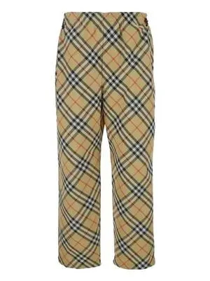 Burberry Straight-leg Checked Trousers - Nude