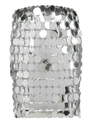 Rabanne Paco Rabanne Asymmetric Circular-Disc Mini Skirt Gray