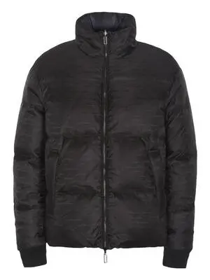 Emporio Armani Logo-print Padded Jacket - Black