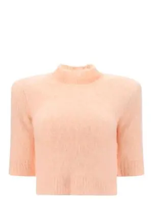 Sportmax High Neck Cropped Jumper - Pink
