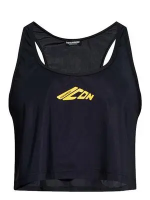 Dsquared2 Sleeveless Round Neck Short Top - Black