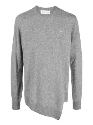 Comme Des Garçons X Lacoste Asymmetric Hem Crewneck Jumper - Gray
