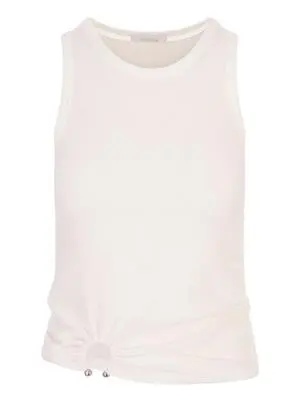 PACO RABANNE Paco Rabanne Asymmetric Ribbed Tank Top