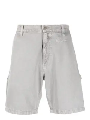 Moschino Belted Denim Shorts - Gray