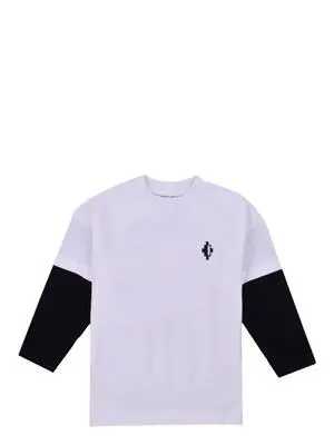 MARCELO BURLON COUNTY OF MILAN Cotton T-shirt With Contrast Sleeves - White