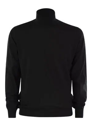 Fedeli Knitted Turtleneck Jumper - Black