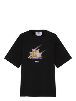 MSGM Graphic Print T-shirt - Black