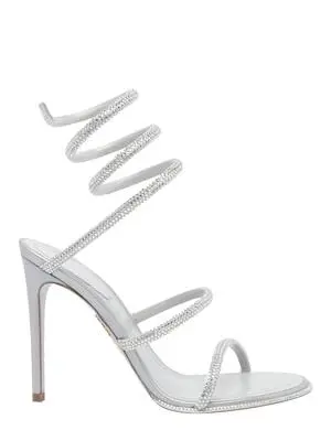 Rene Caovilla Embellished Stiletto Heeled Sandals - Silver