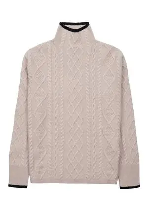 MAX MARA Max Mara High-Neck Cable Knit Sweater