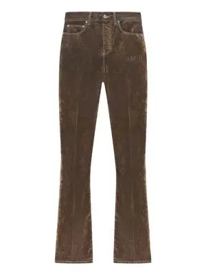 Amiri Embroidered Flare Jeans - Tan