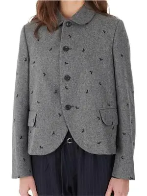 Comme Des Garçons Long Sleeve Collared Jacket - Grey