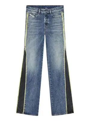 DIESEL® Straight Leg Zipper Detail Jeans - Gray