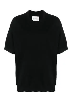 JIL SANDER Short-sleeved Knitted Jumper - Black