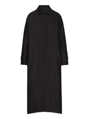 Valentino Garavani Button Detailed Reversible Long-sleeved Coat - Black