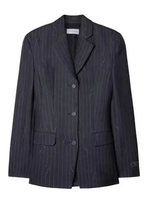 Off-White Single-breasted Striped Blazer - Black