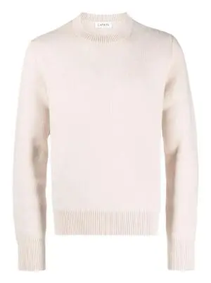 LANVIN Round Neck Long Sleeve Sweater - White